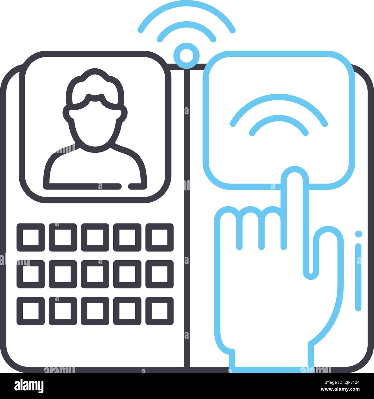 Biometric System Line Icon Outline Symbol Vector Illustration Concept Sign Stock Vector Image