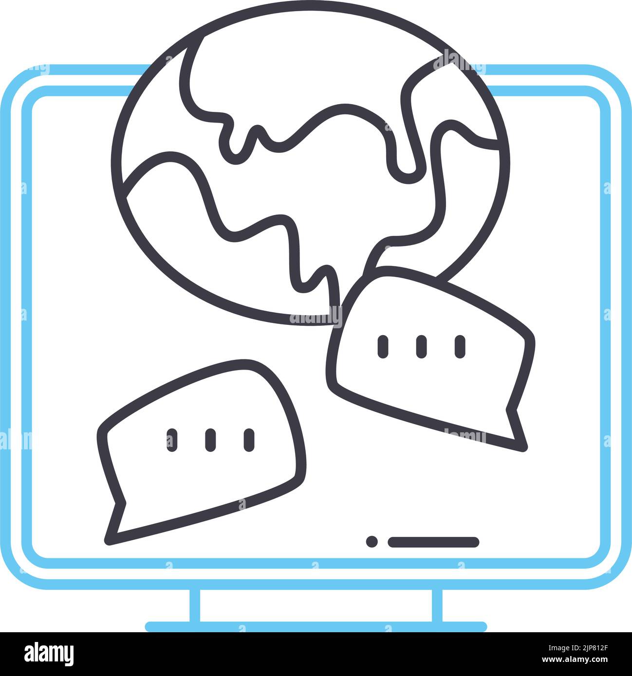 chat line icon, outline symbol, vector illustration, concept sign Stock ...