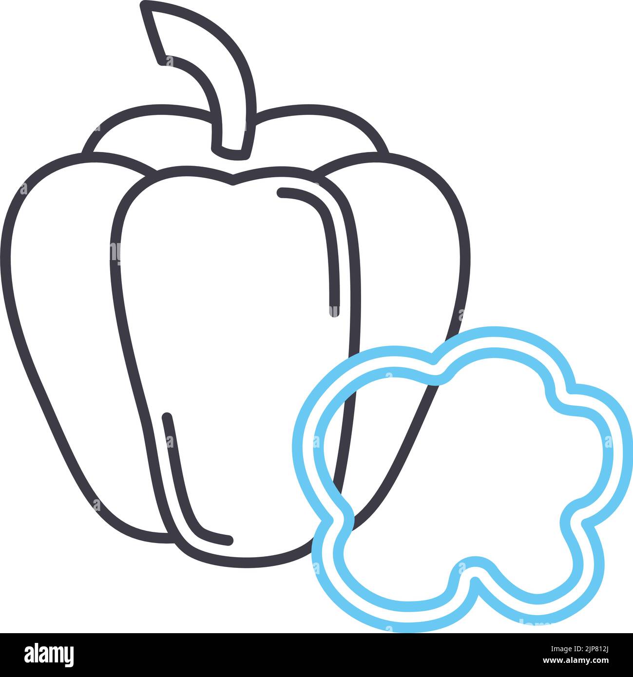 bell pepper line icon, outline symbol, vector illustration, concept ...