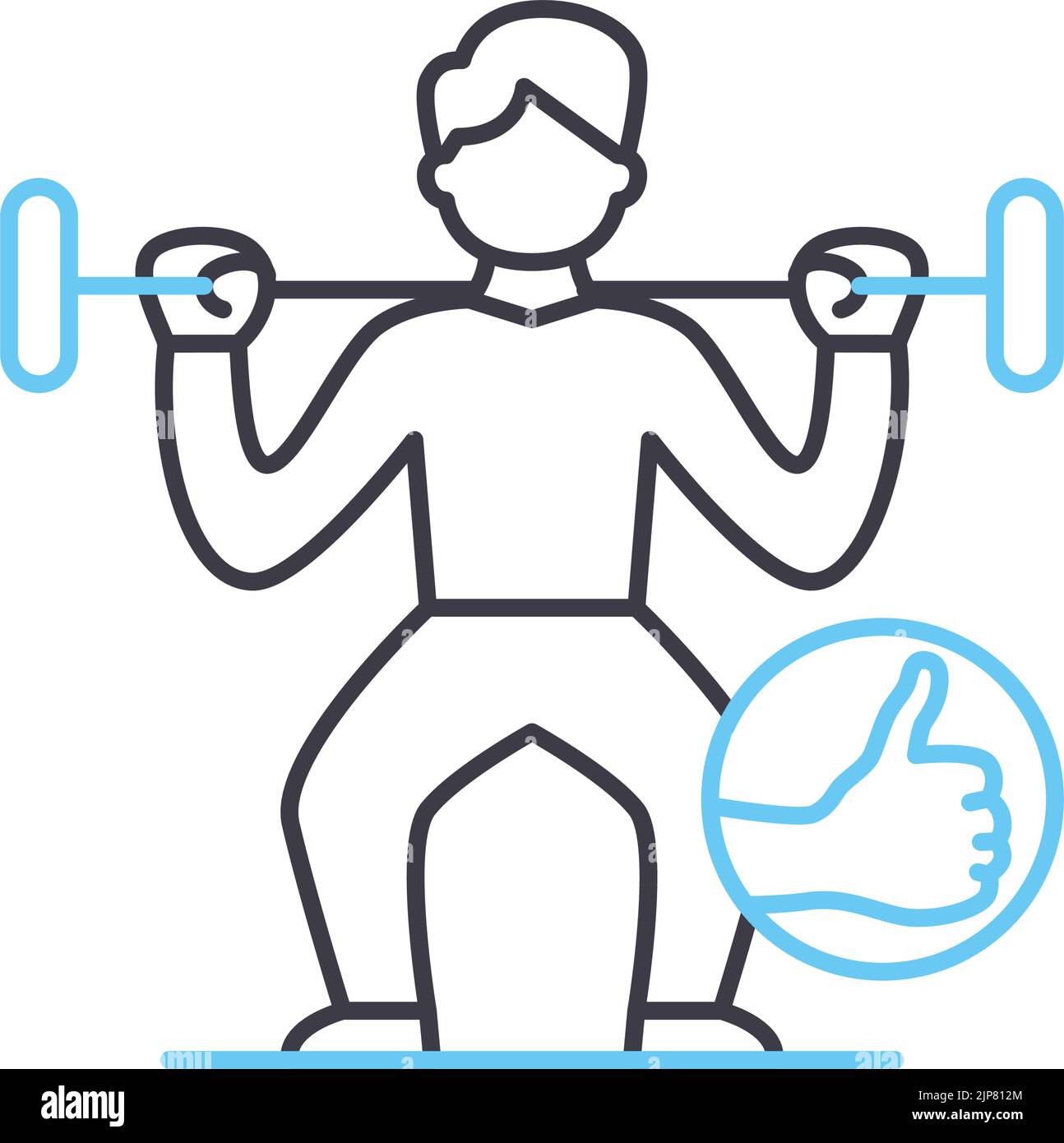 encourage training line icon, outline symbol, vector illustration ...