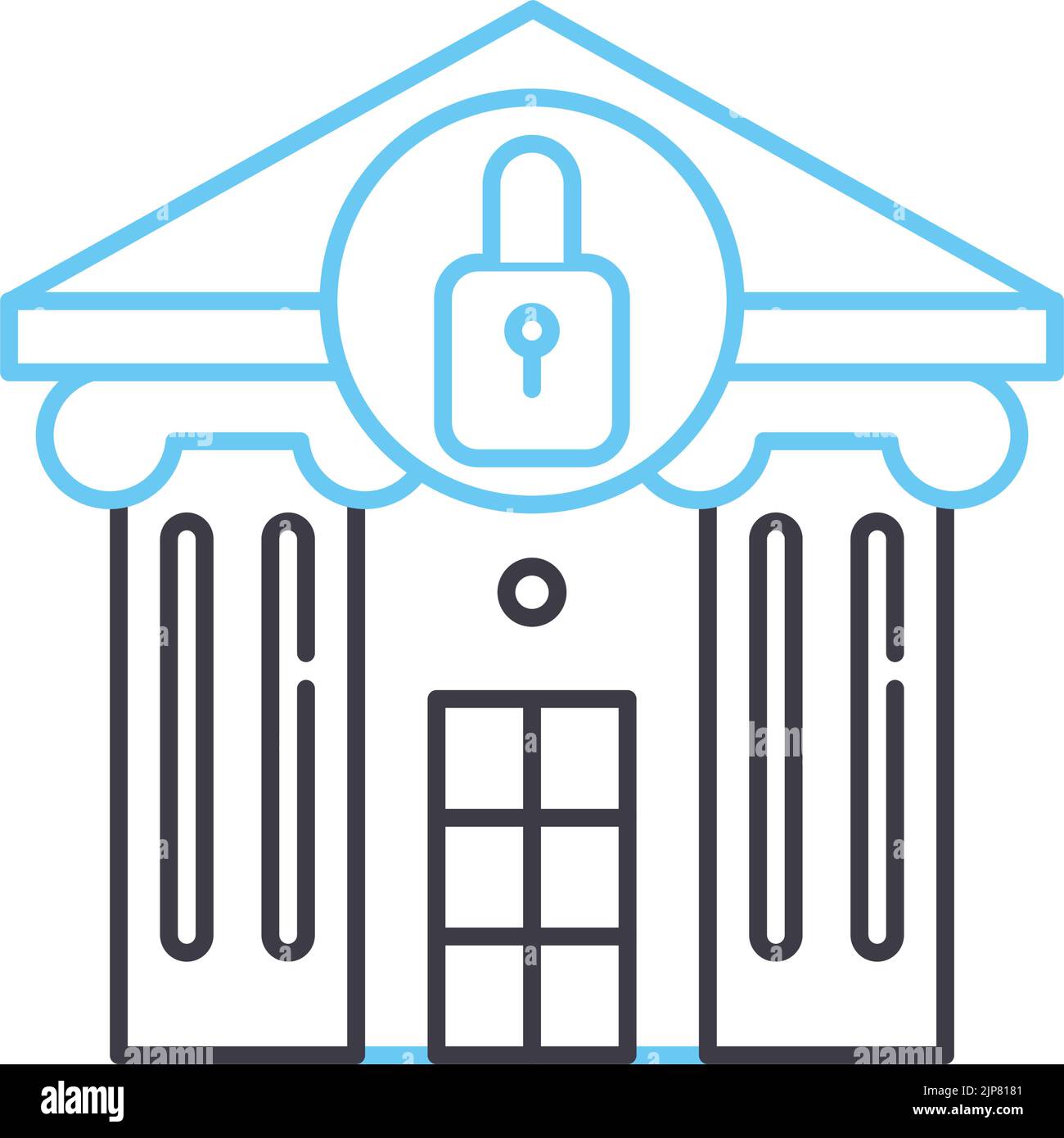banking security line icon, outline symbol, vector illustration ...