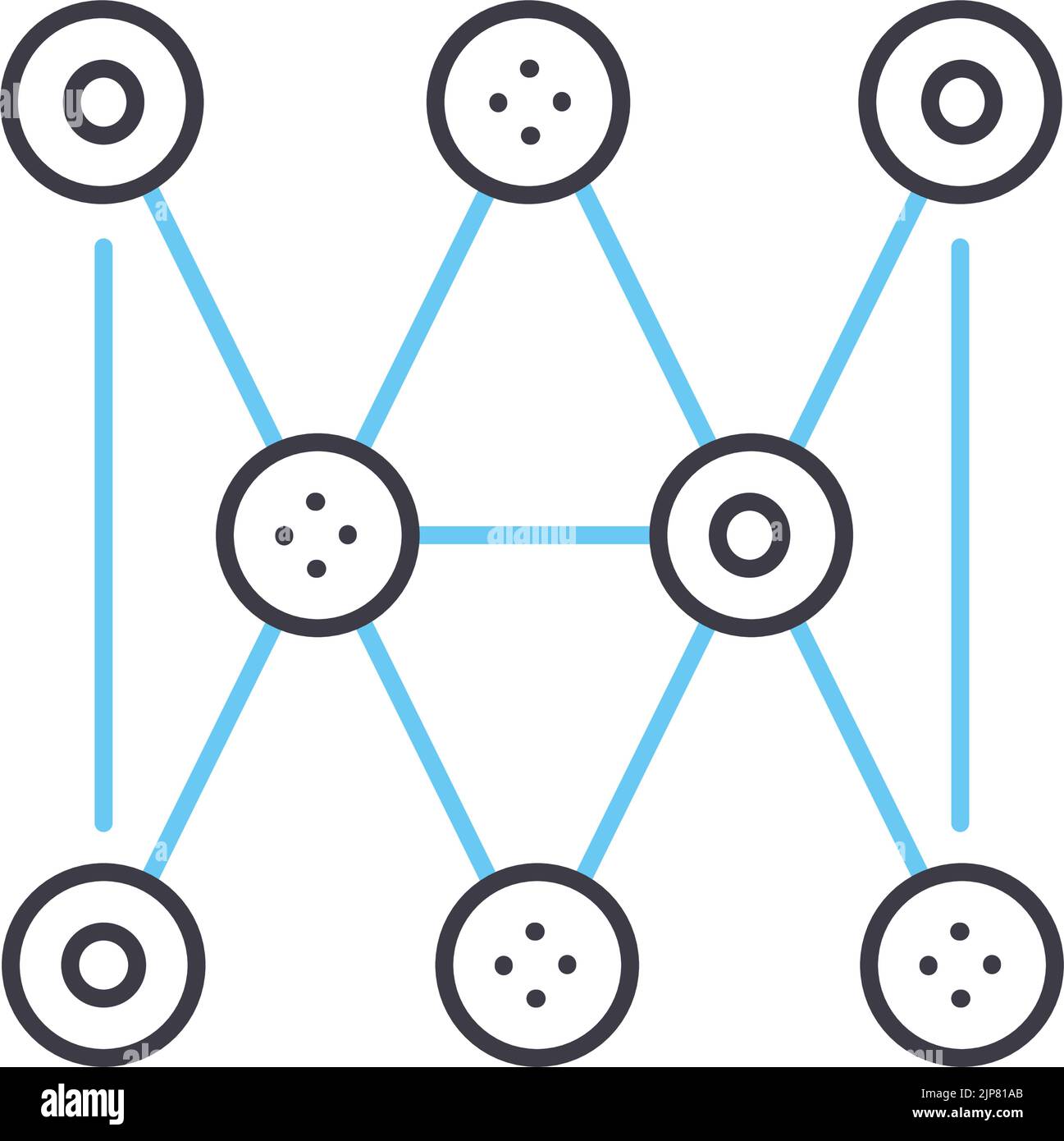 distributed data infrastructure line icon, outline symbol, vector ...