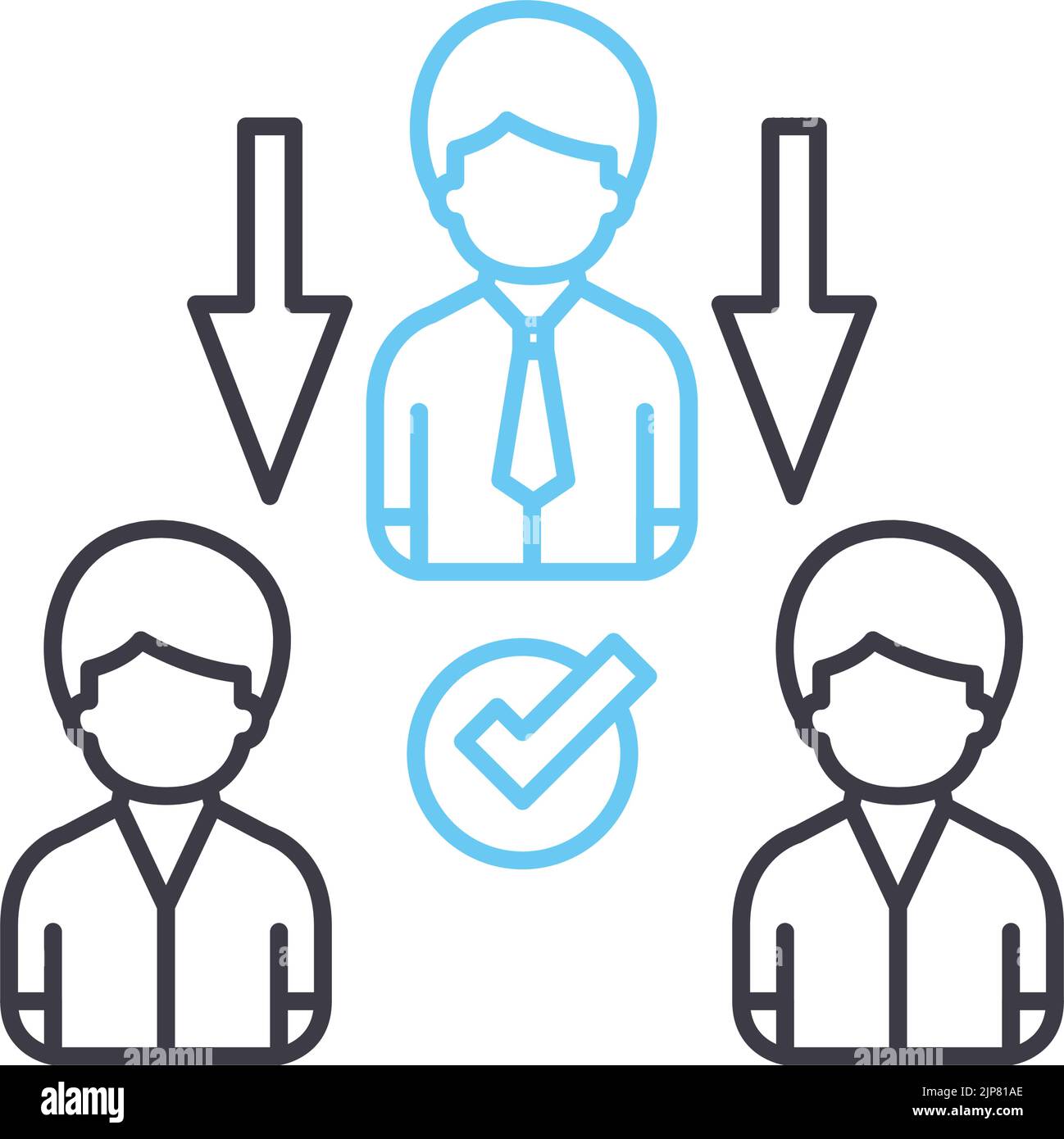 delegating tasks line icon, outline symbol, vector illustration ...