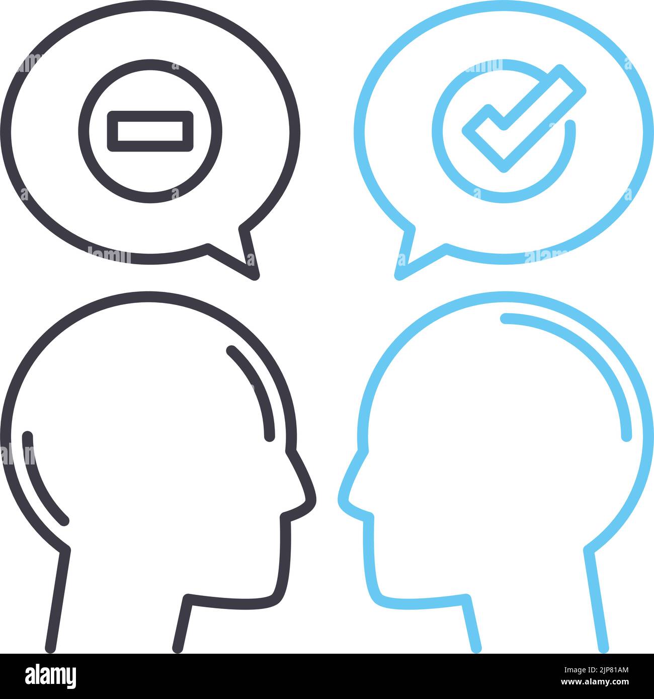 dispute and arguments line icon, outline symbol, vector illustration ...