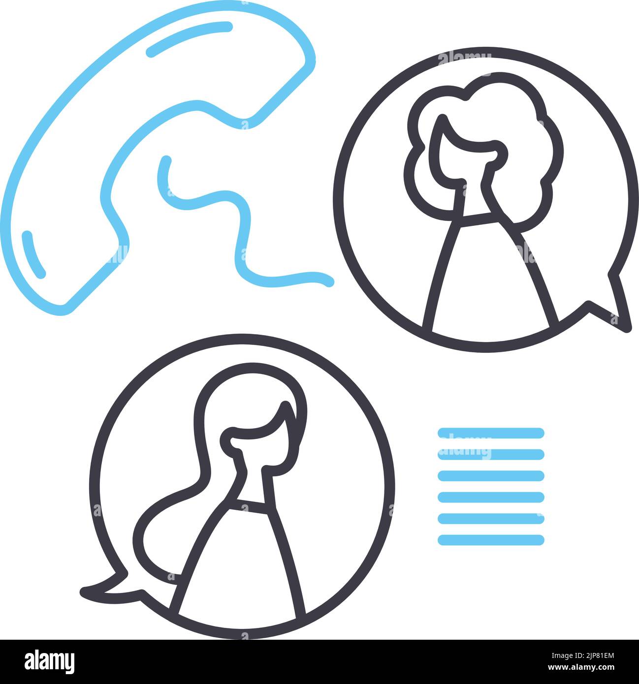 contacts line icon, outline symbol, vector illustration, concept sign ...