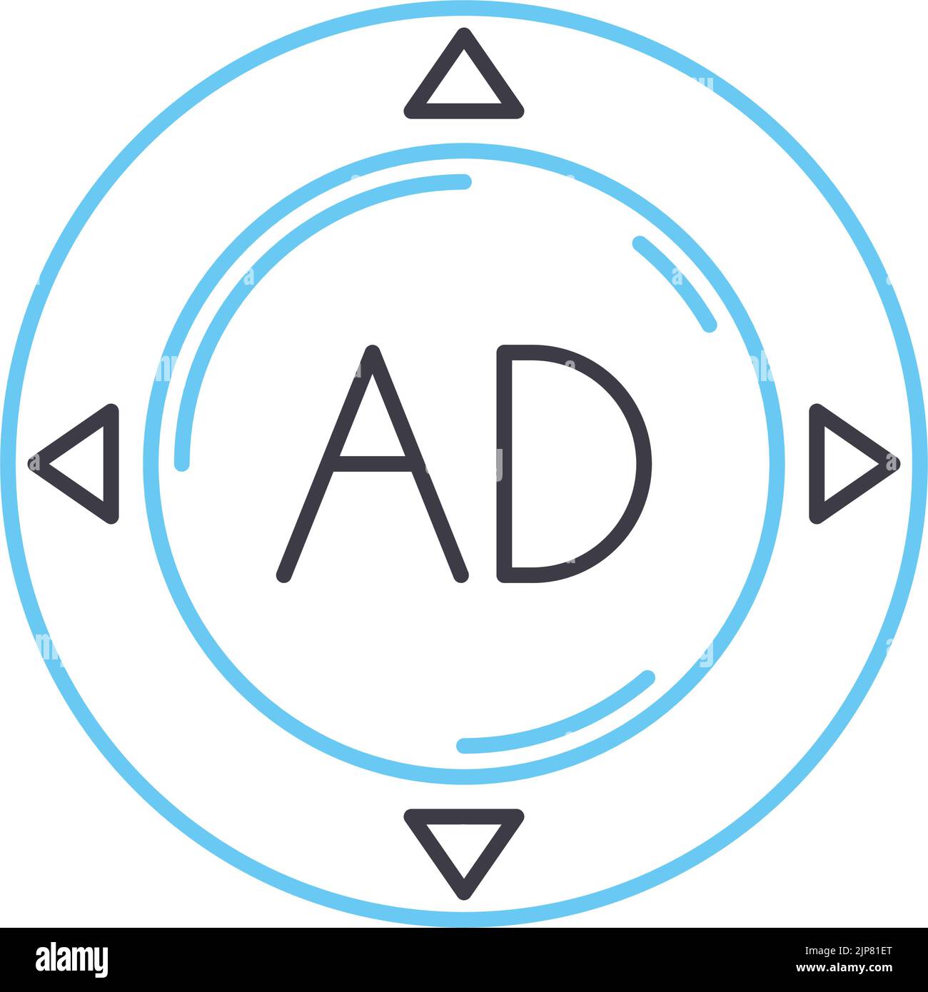 advertising submission line icon, outline symbol, vector illustration ... advertising submission line icon, outline symbol, vector illustration ...