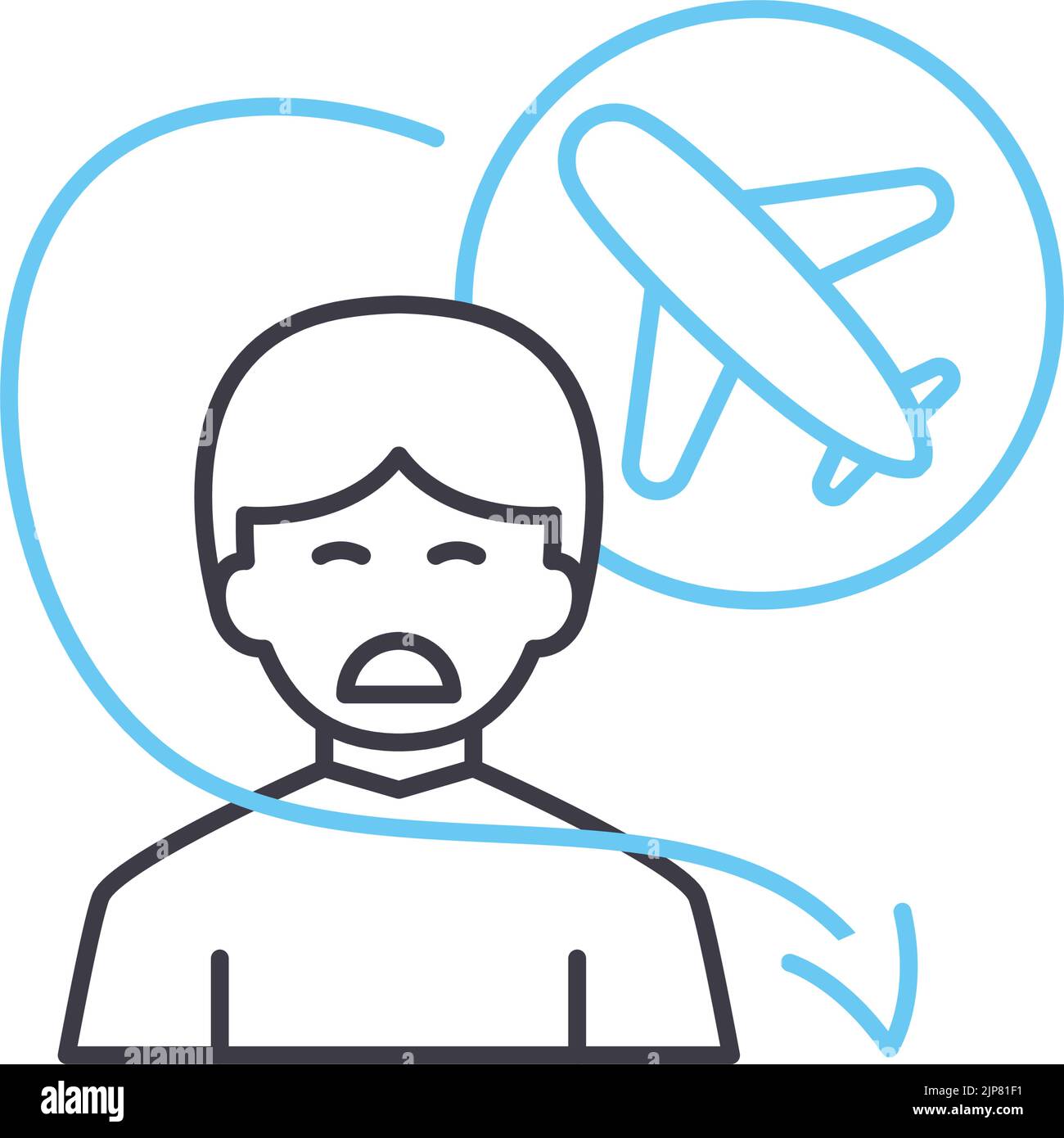 failing fast line icon, outline symbol, vector illustration, concept ...