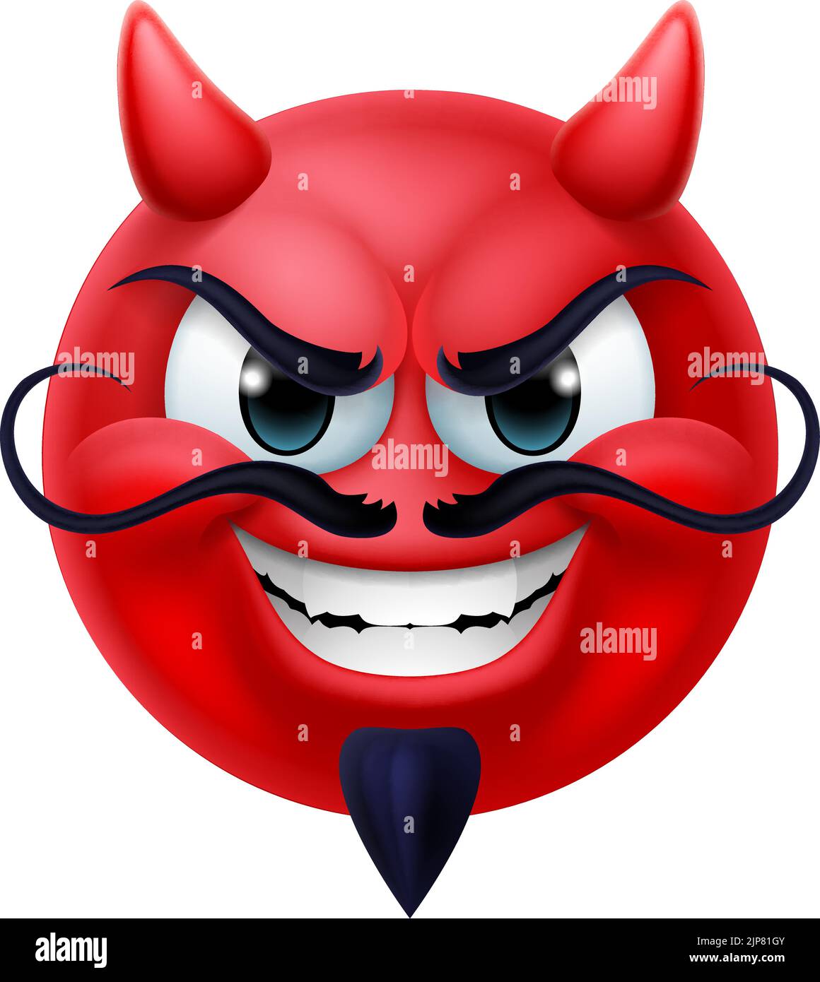 Devil Emoji Emoticon Man Face Cartoon Icon Mascot Stock Vector Image ...