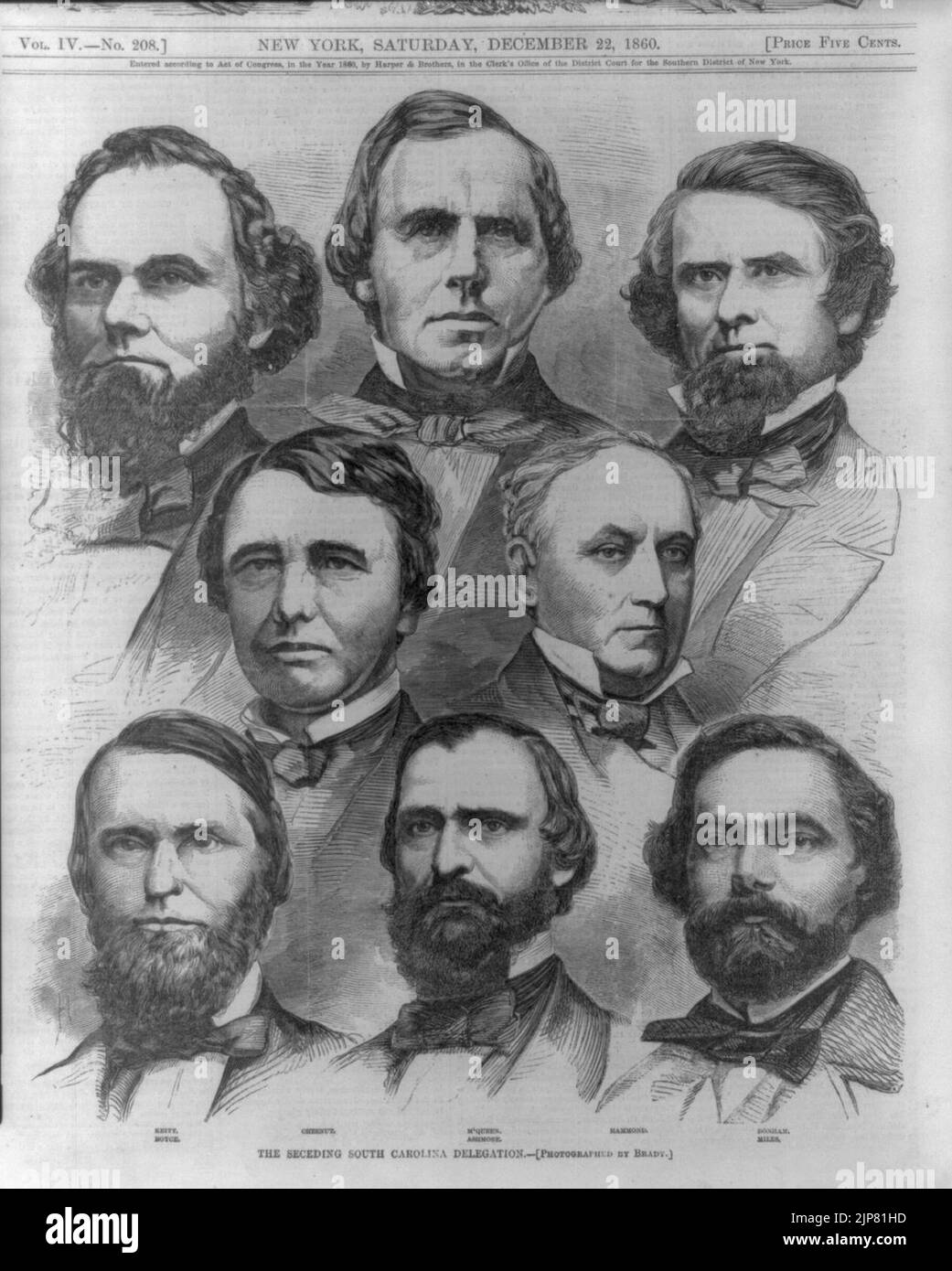 The seceding South Carolina delegation. Keitt, Boyce, Chestnut, M'Queen ...