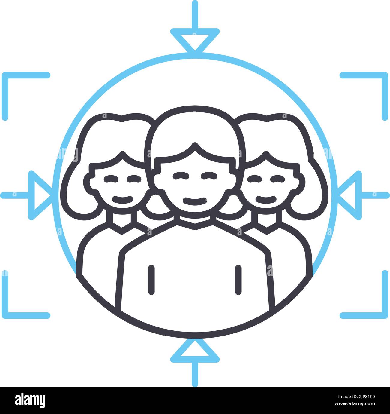 customer focus line icon, outline symbol, vector illustration, concept ...