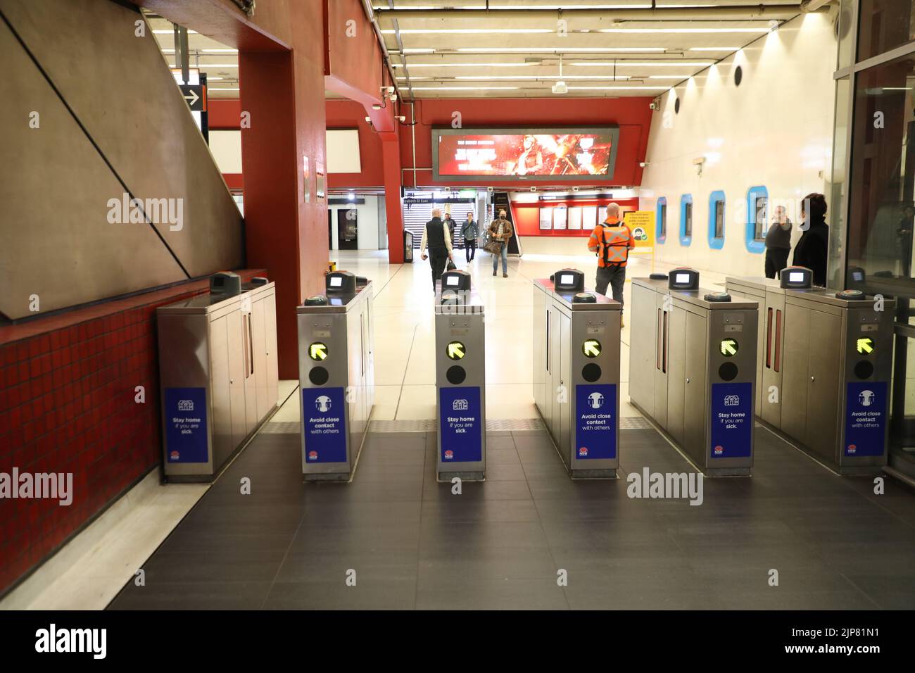 Sydney, Australia. 16th August 2022. Ticket gates have been left open ...