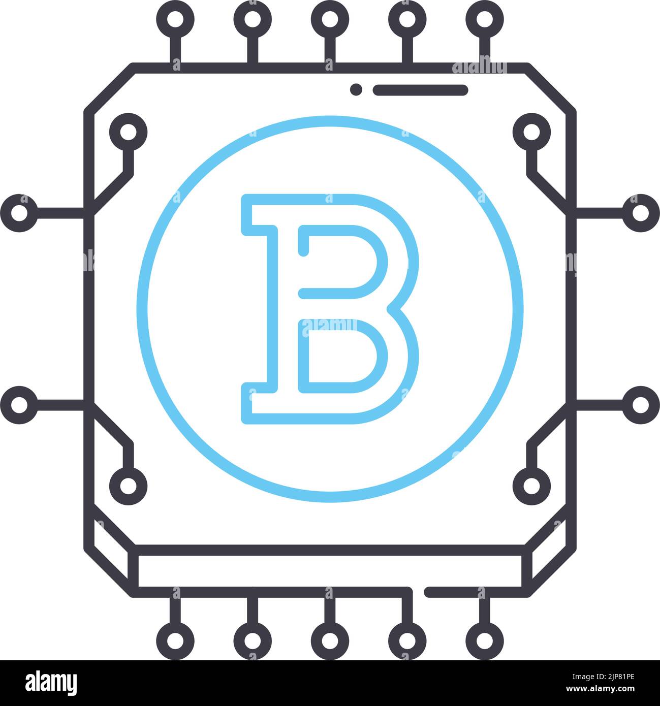 bitcoin line icon, outline symbol, vector illustration, concept sign ...