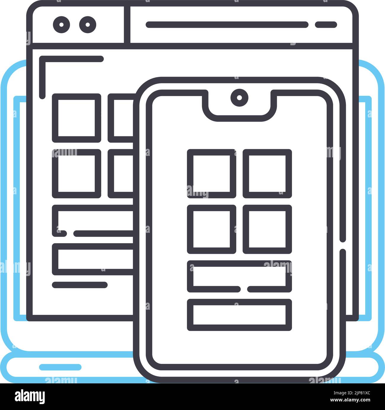 application line icon, outline symbol, vector illustration, concept ...