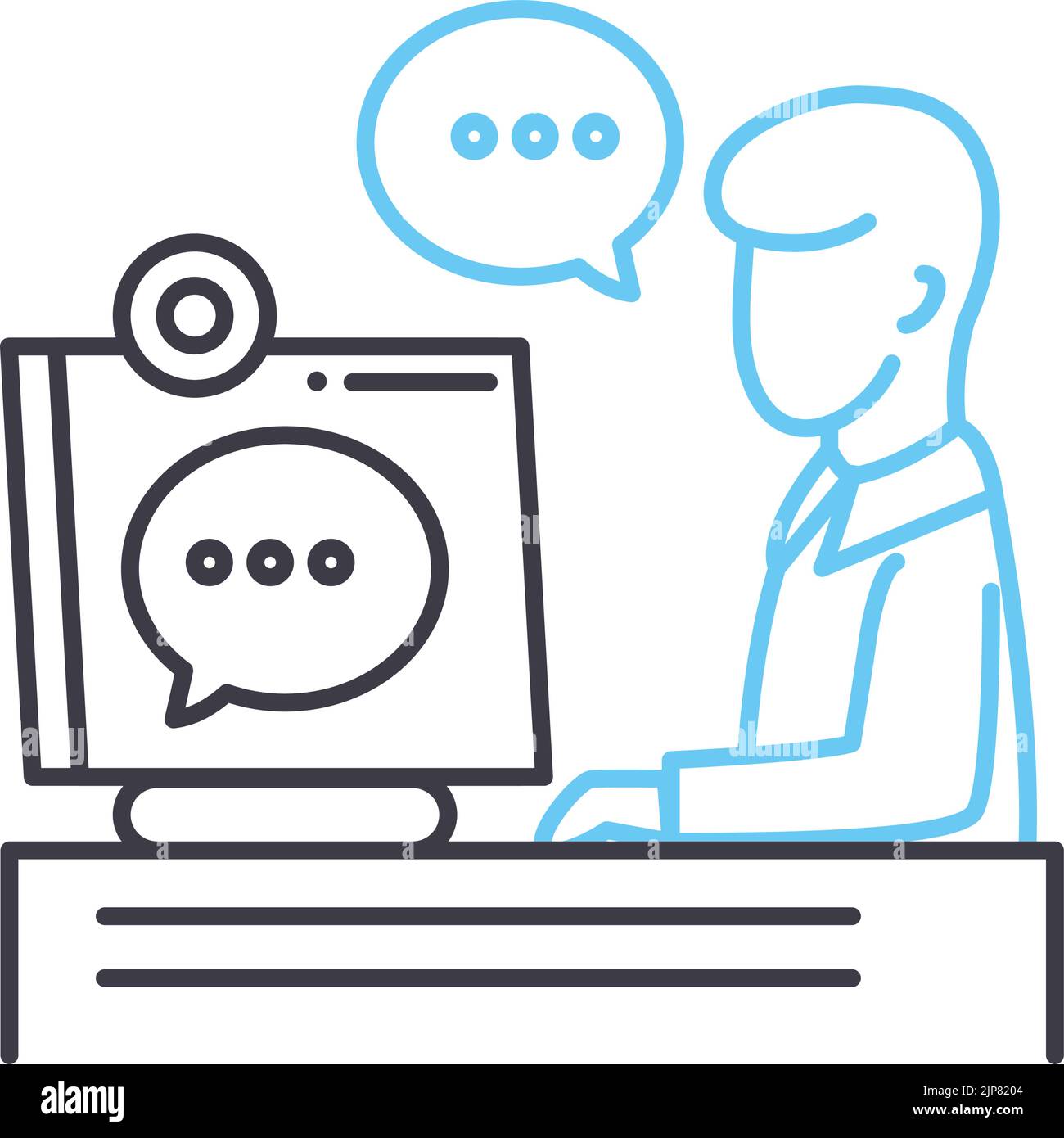 consulting line icon, outline symbol, vector illustration, concept sign ...