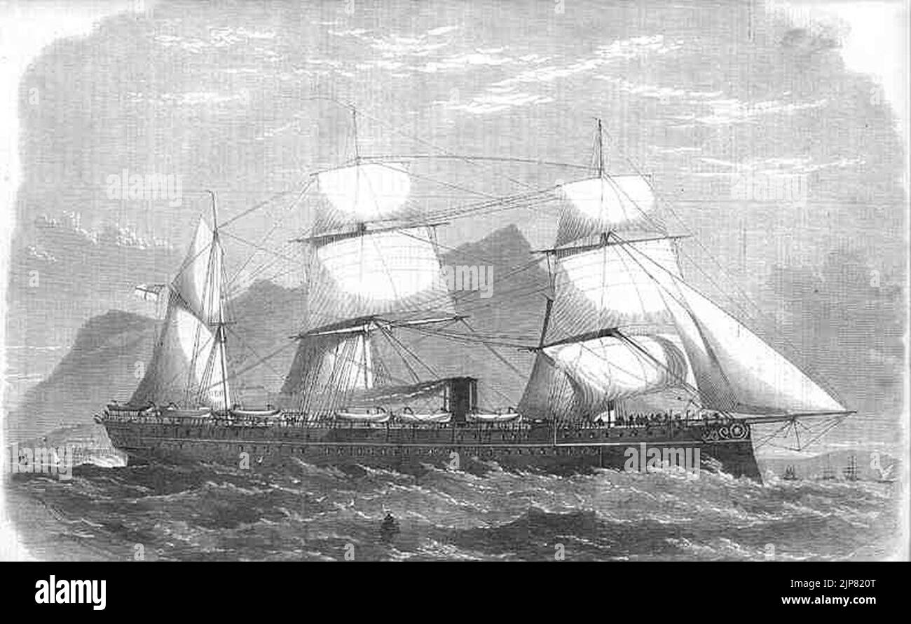 The Serapis, New Troop-Ship for the Indian Service - ILN 1867 Stock ...