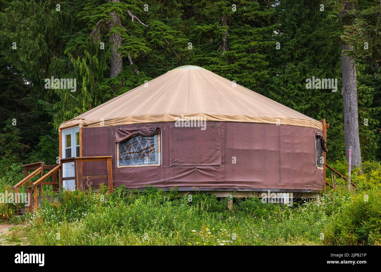 Urta nomadic house in the mountains. Yurt traditional nomadic house on ...