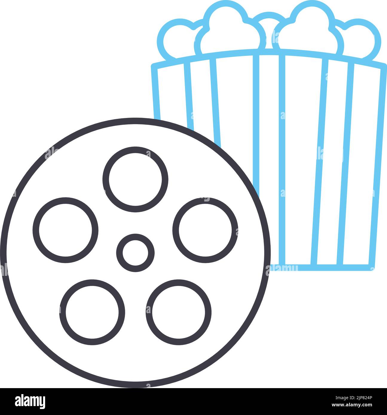 film line icon, outline symbol, vector illustration, concept sign Stock ...