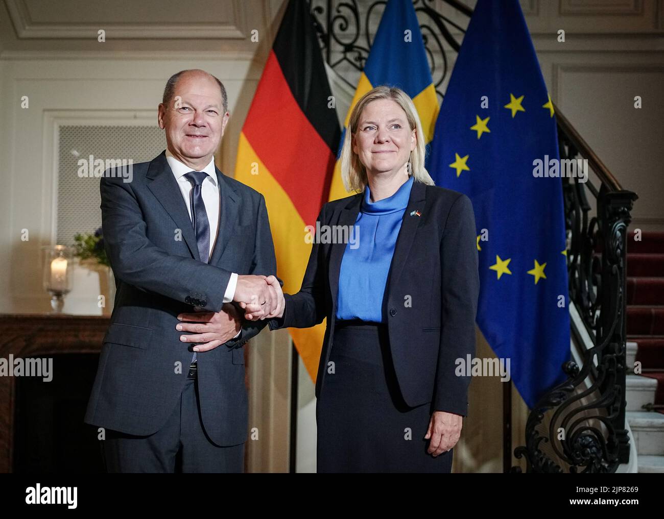Stockholm, Sweden. 16th Aug, 2022. German Chancellor Olaf Scholz (SPD ...