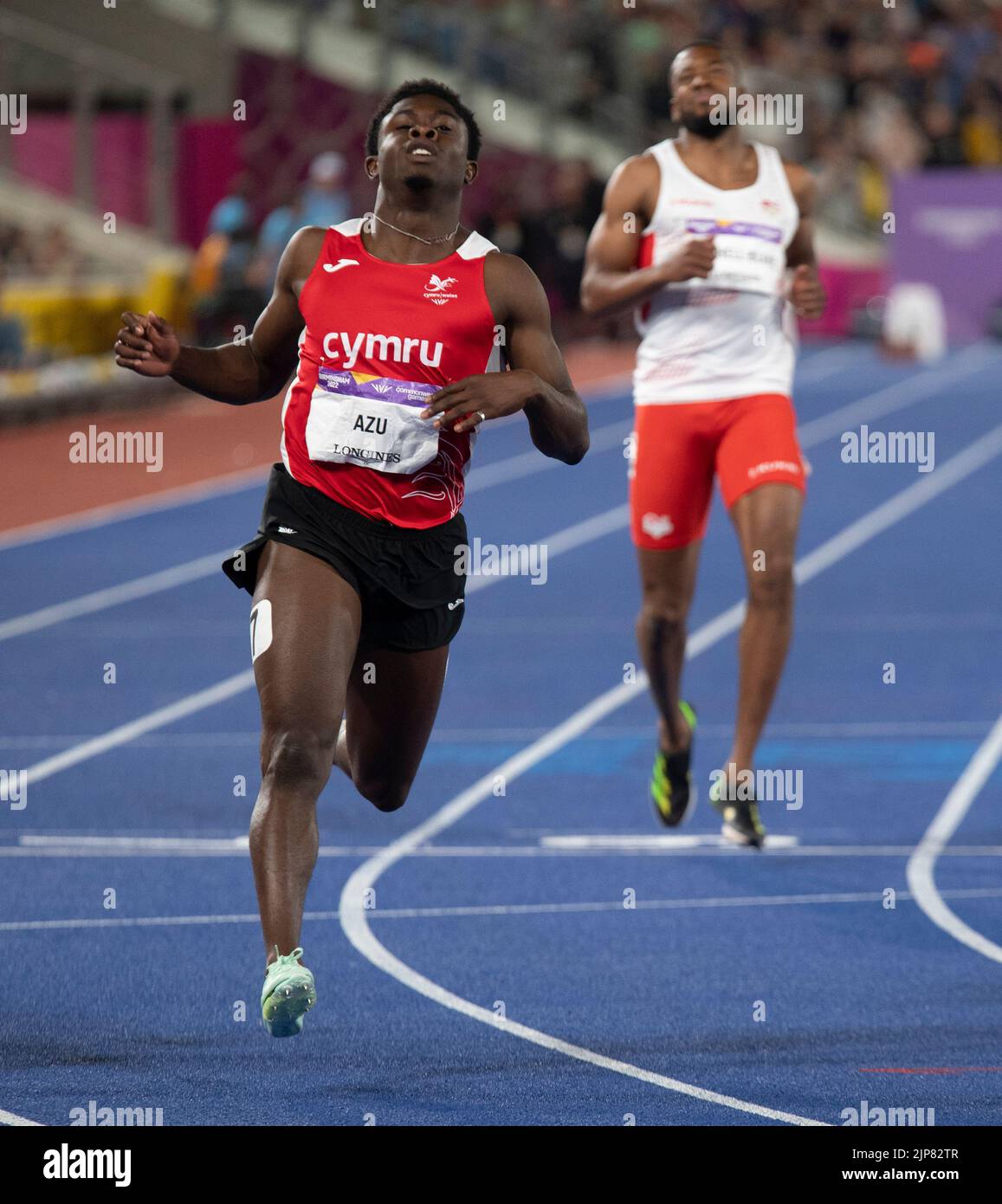 Jeremiah Azu of Wales competing in the men's 100m final at the ...