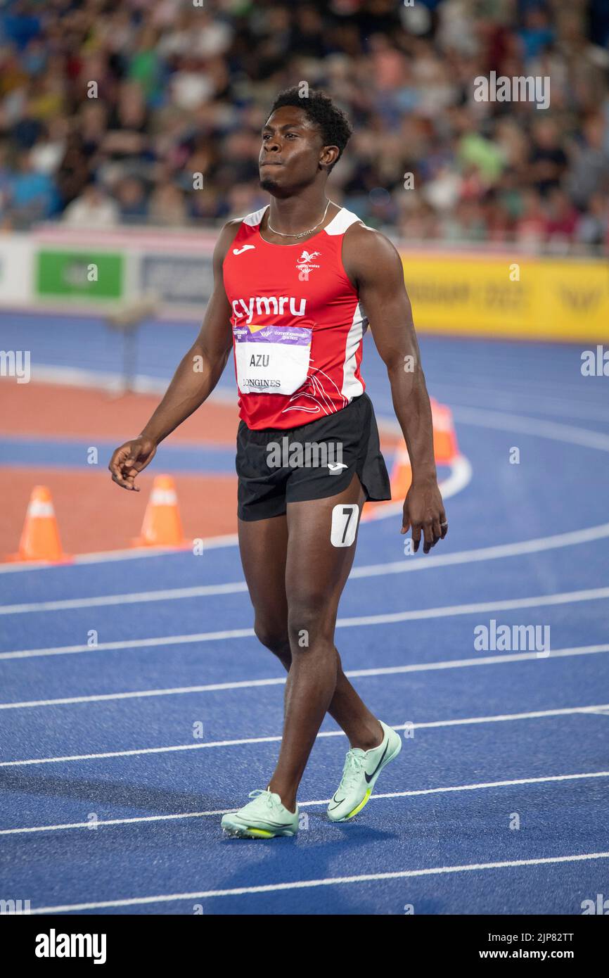 Jeremiah Azu of Wales competing in the men's 100m final at the ...