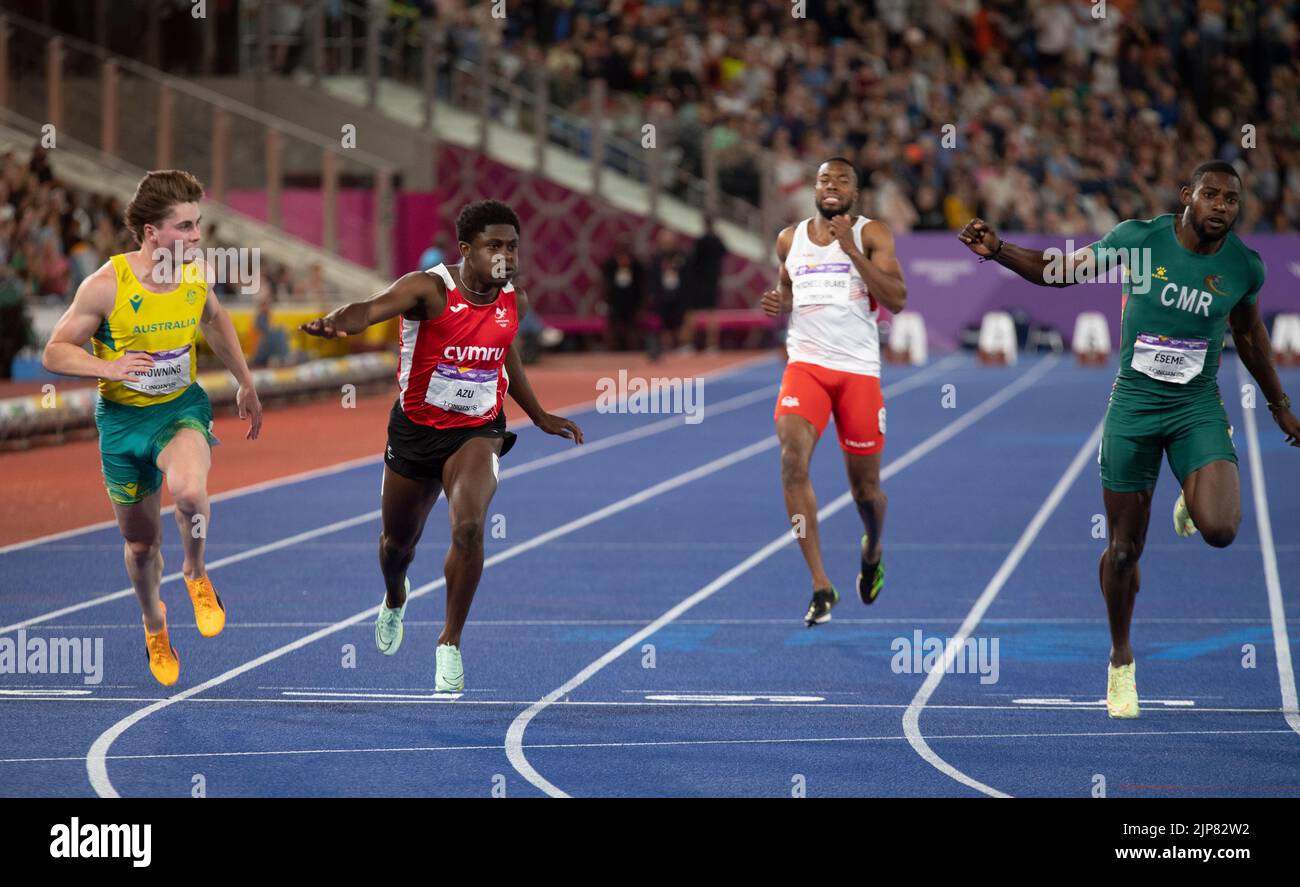 Jeremiah Azu of Wales competing in the men's 100m final at the ...
