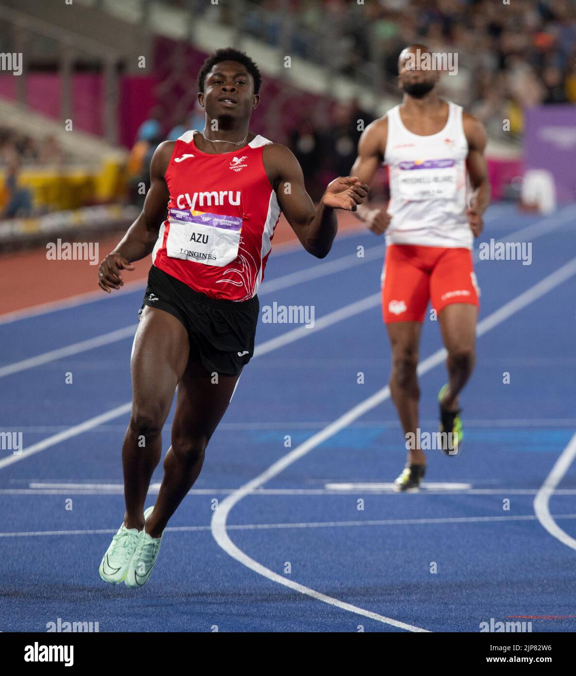 Jeremiah Azu of Wales competing in the men's 100m final at the ...