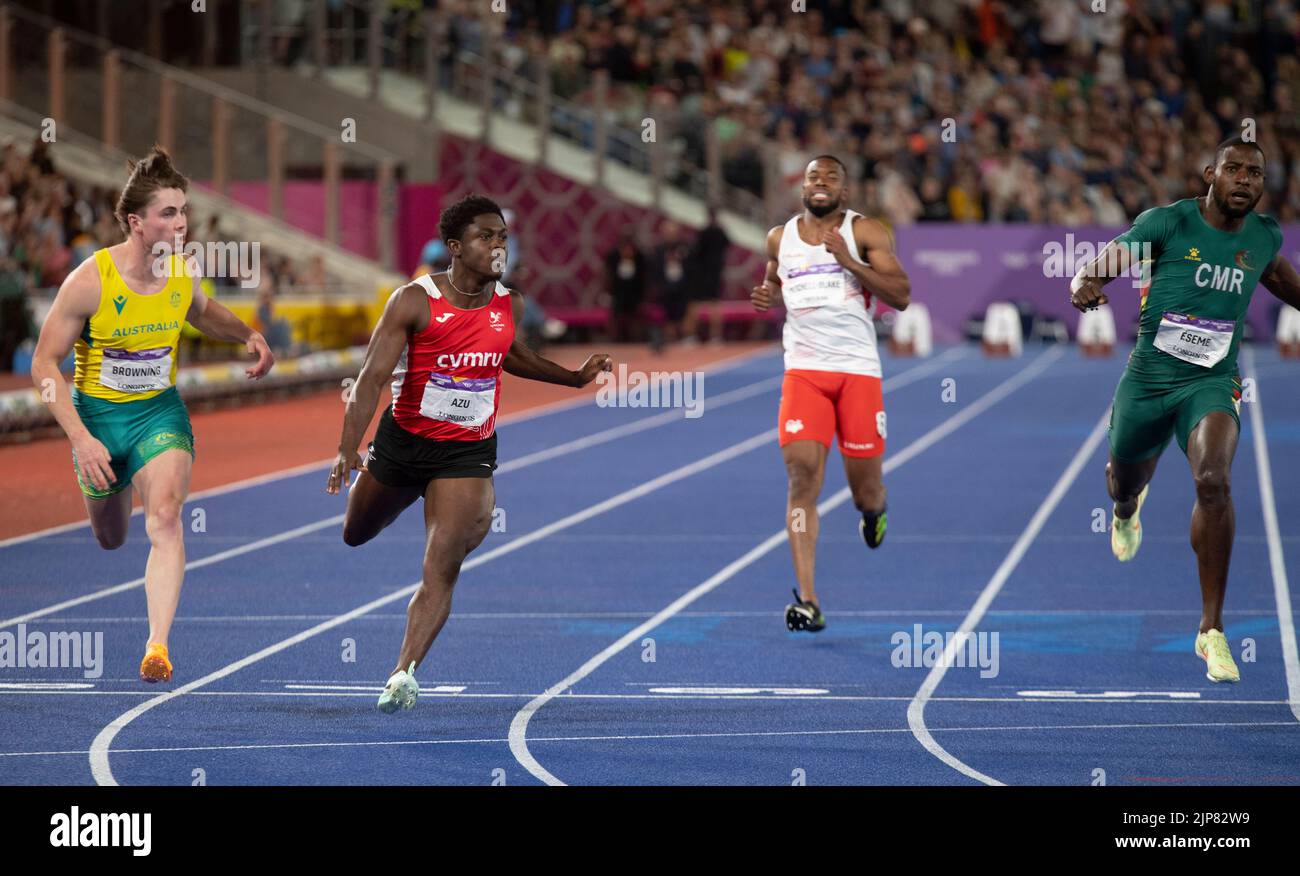 Jeremiah Azu of Wales competing in the men's 100m final at the ...