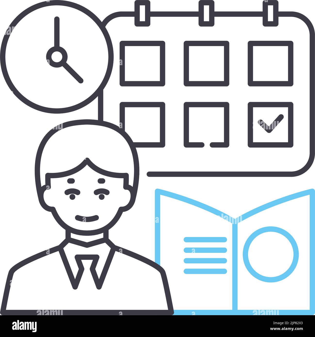 appointment book line icon, outline symbol, vector illustration ...