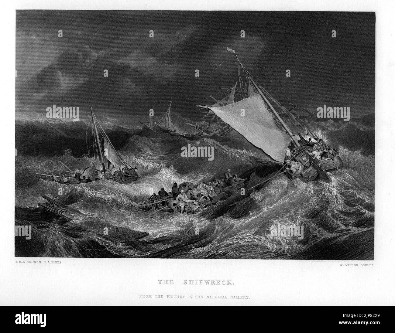 The Shipwreck engraving by William Miller after Turner Stock Photo - Alamy