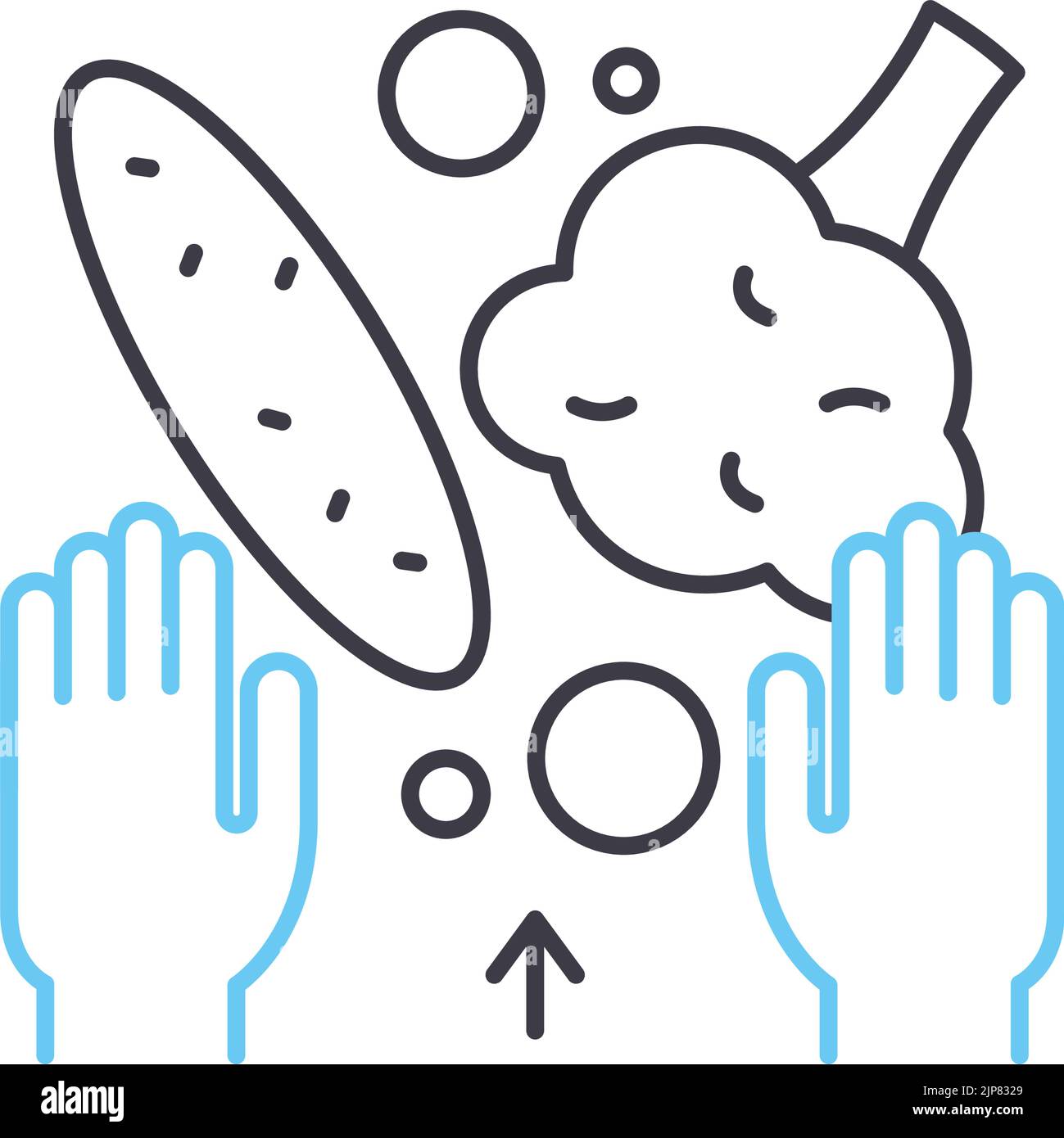 donate food line icon, outline symbol, vector illustration, concept ...