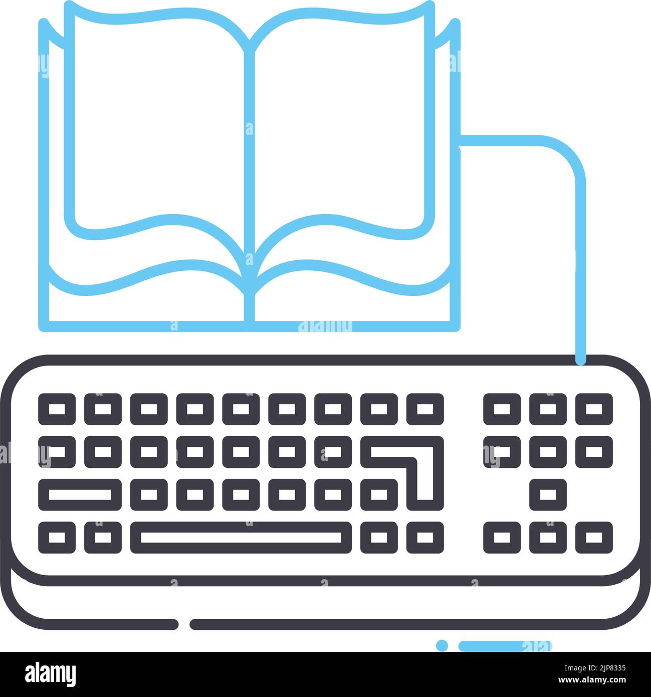 e-book line icon, outline symbol, vector illustration, concept sign ...