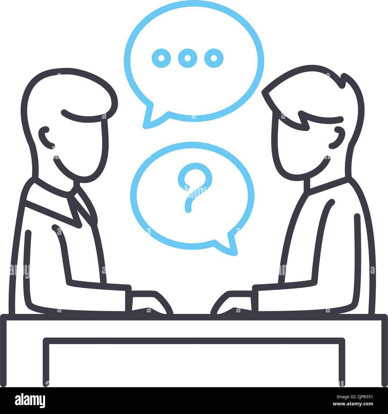 consultation line icon, outline symbol, vector illustration, concept ...