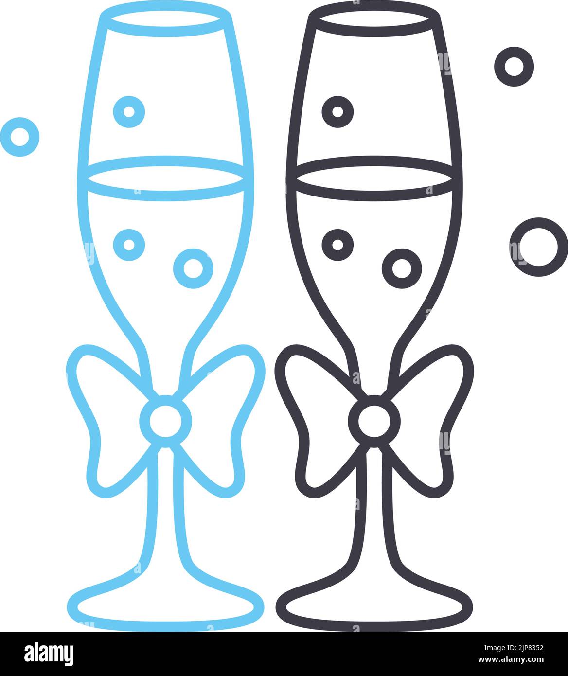 champagne line icon, outline symbol, vector illustration, concept sign ...