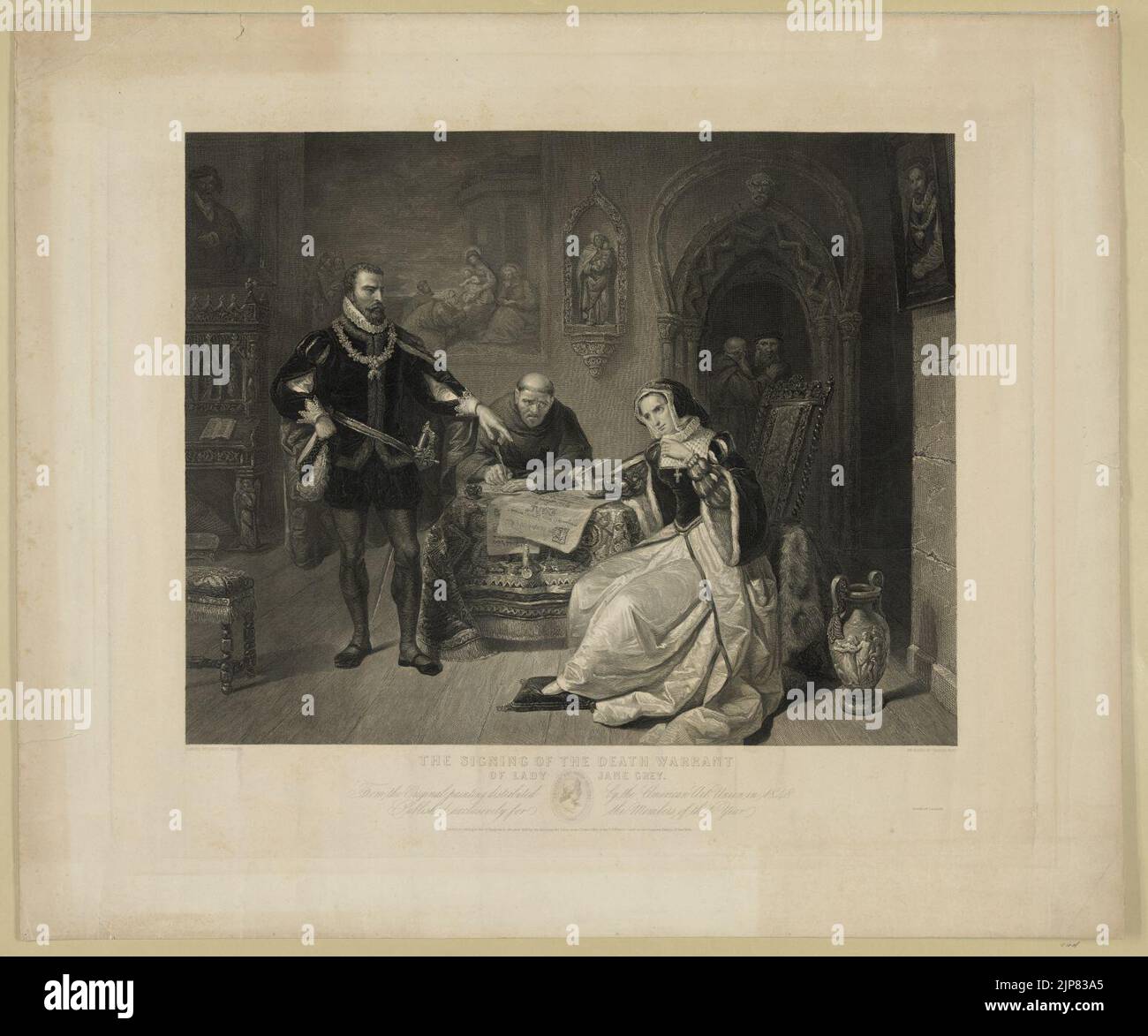 The signing of the death warrant of Lady Jane Grey - painted by Daniel ...
