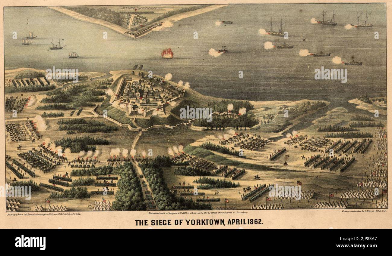 The siege of Yorktown, April 1862 Stock Photo - Alamy