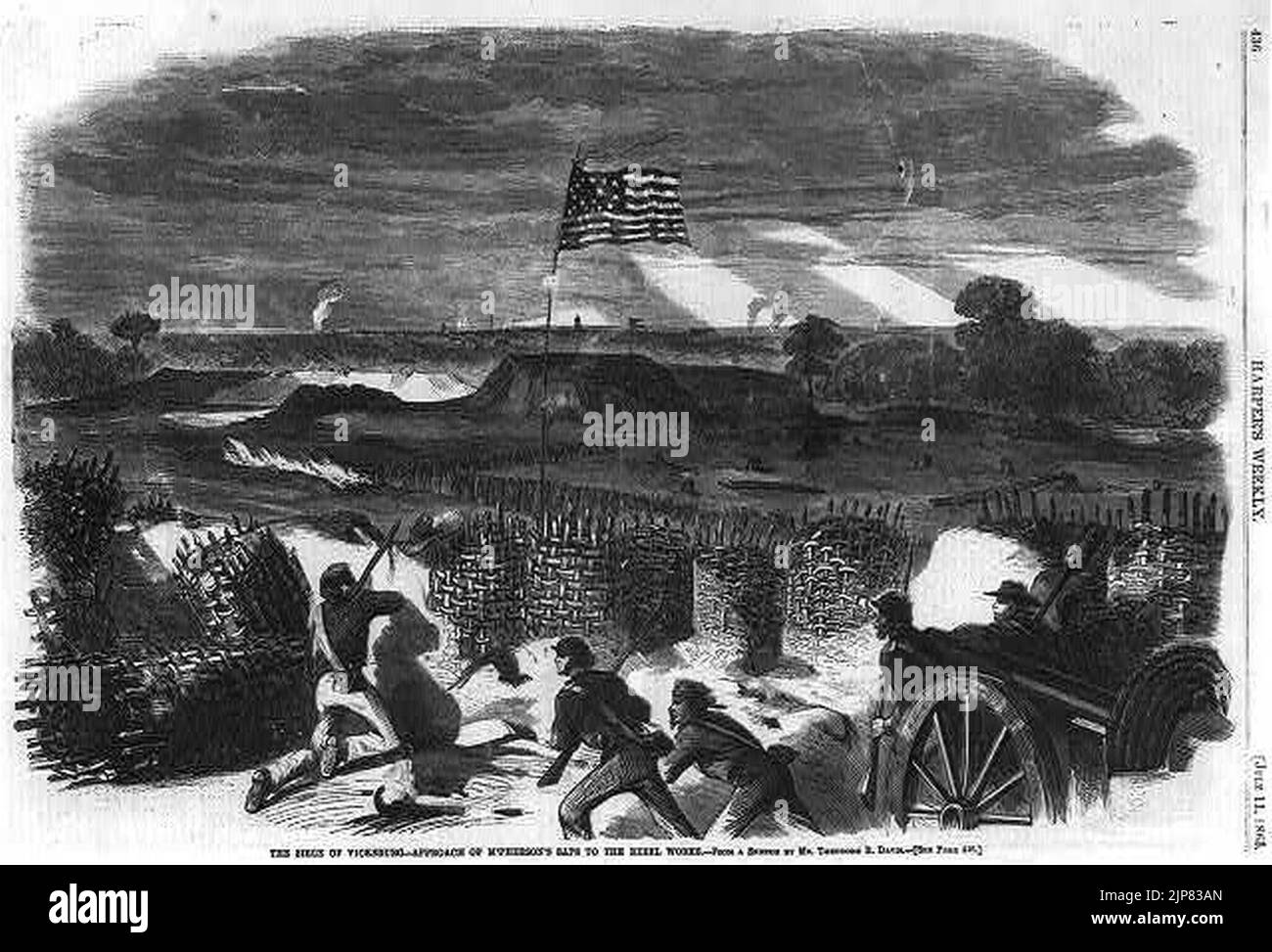 The siege of Vicksburg - Approach of McPhearson's saps to the rebel ...