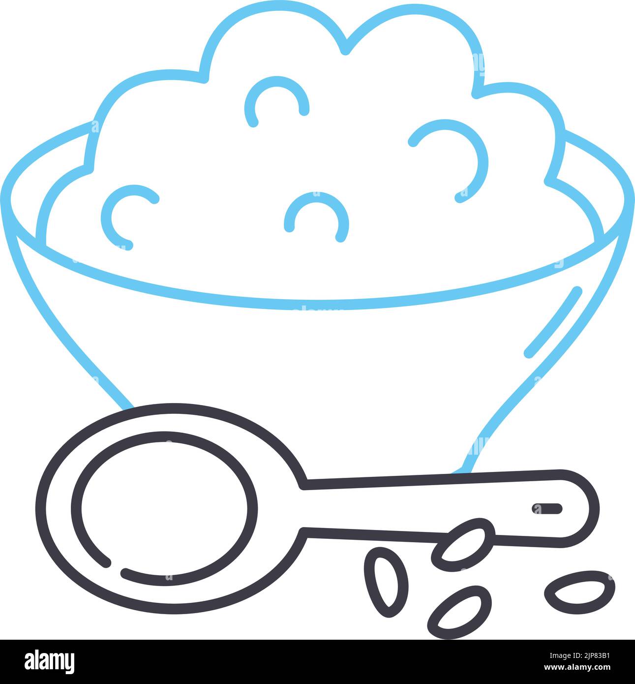 brown rice line icon, outline symbol, vector illustration, concept sign ...