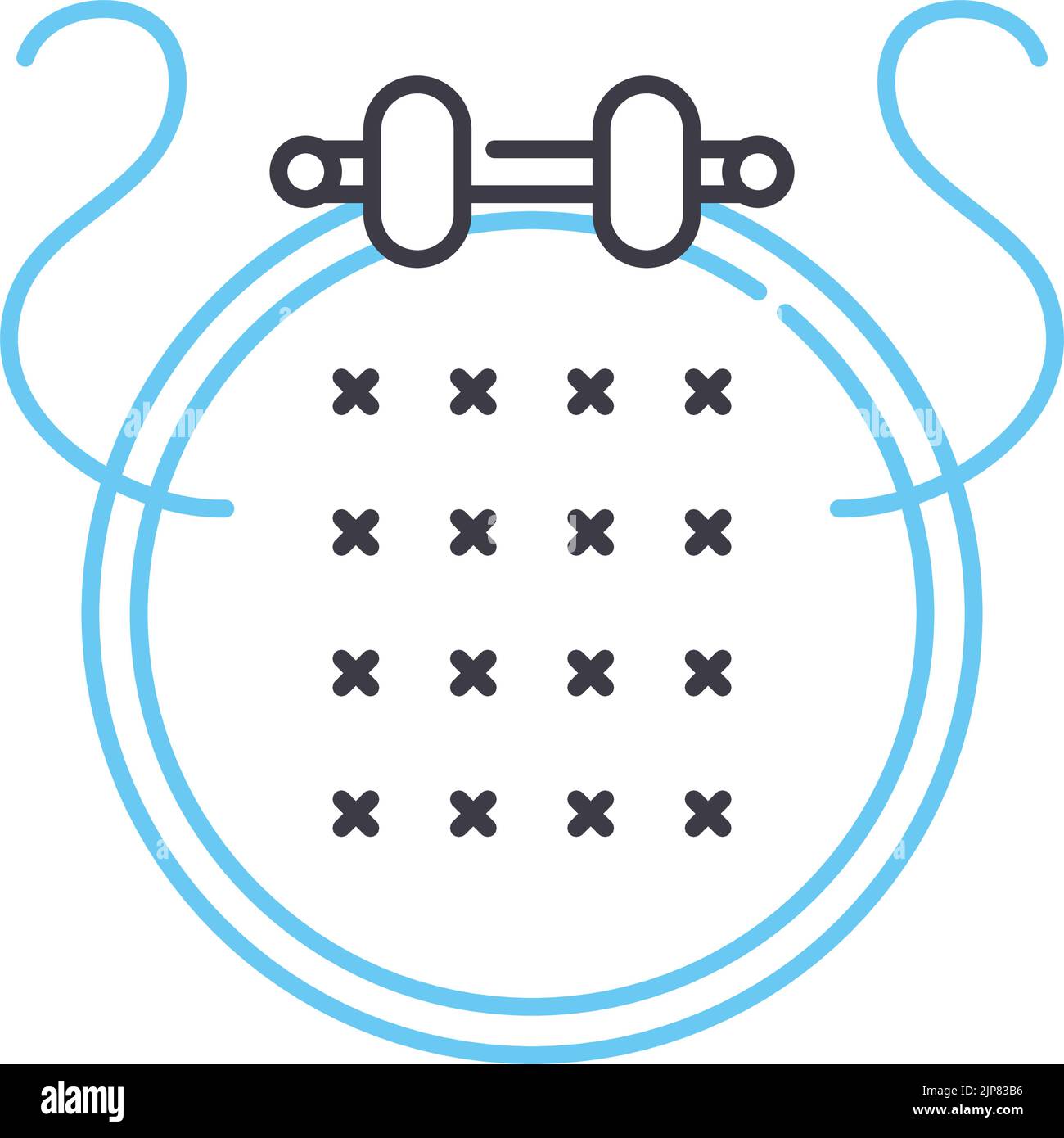embroidery hoop line icon, outline symbol, vector illustration, concept ...