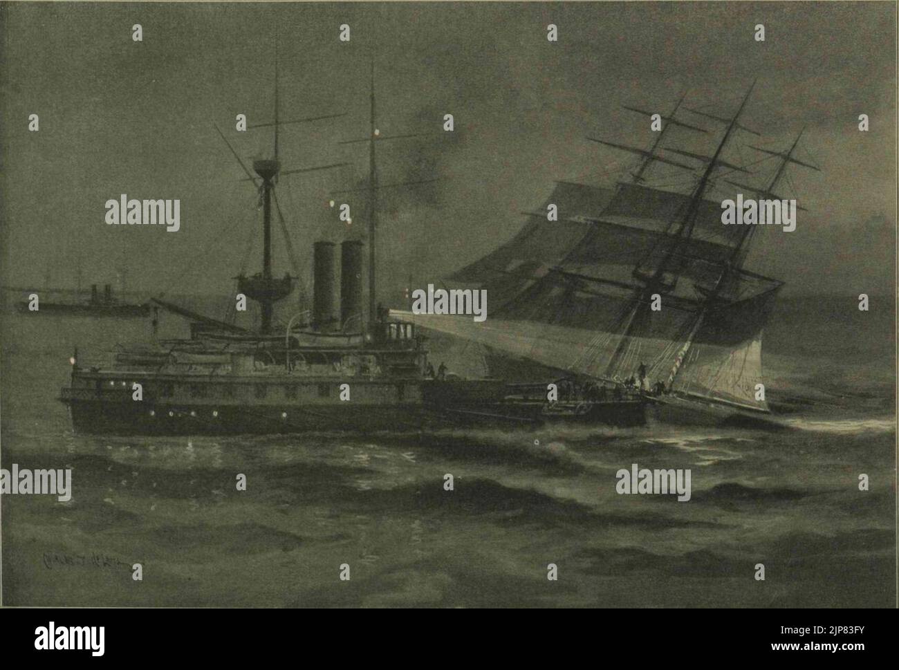 The Sinking of a Full-Rigged Merchant Vessel of 1400 Tons by HMS ...
