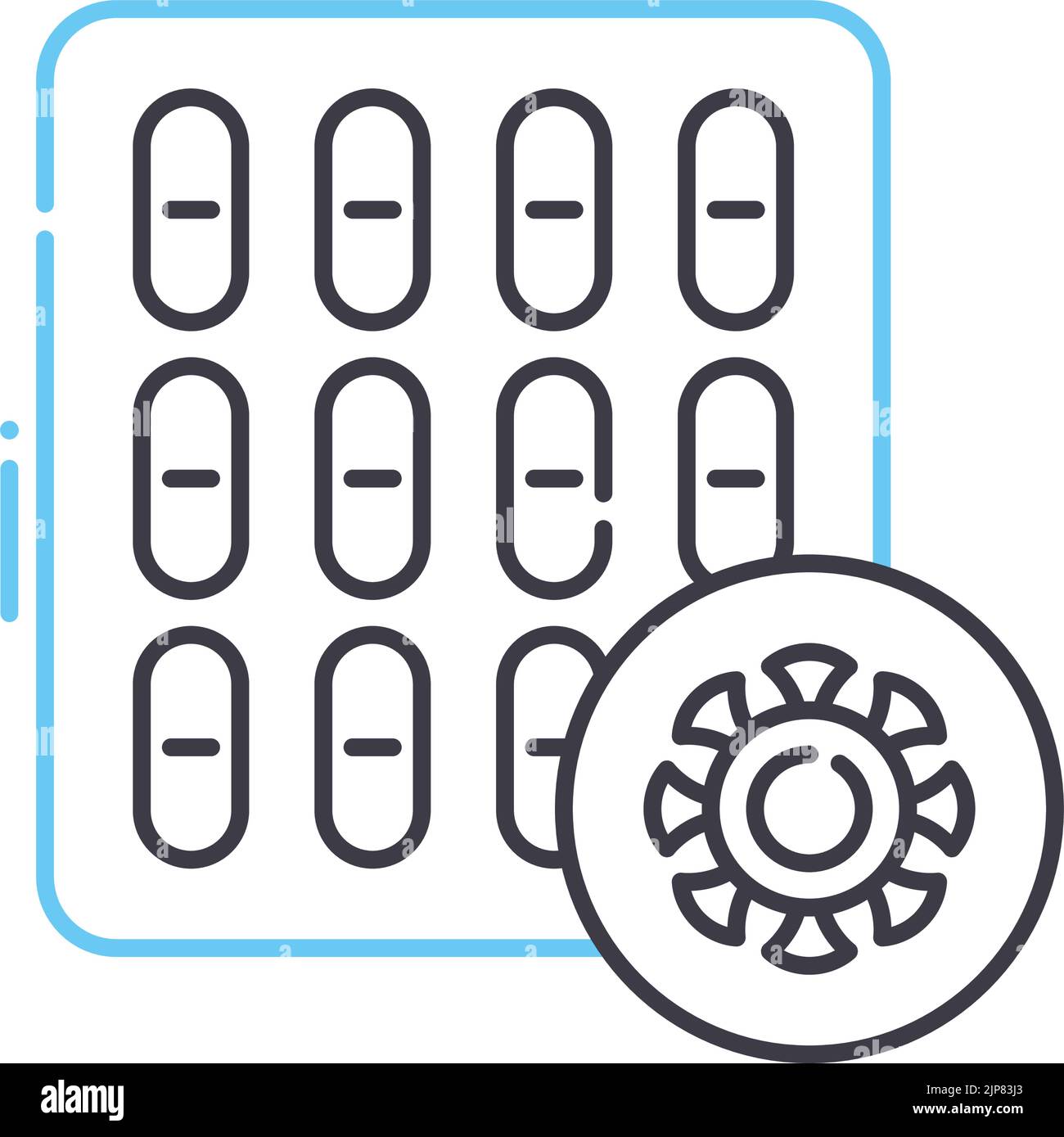 antiviral medicines line icon, outline symbol, vector illustration ...