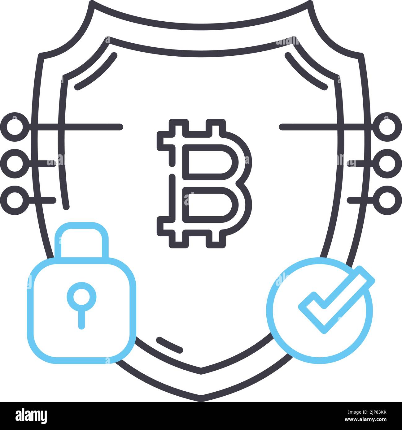 encrypted line icon, outline symbol, vector illustration, concept sign ...