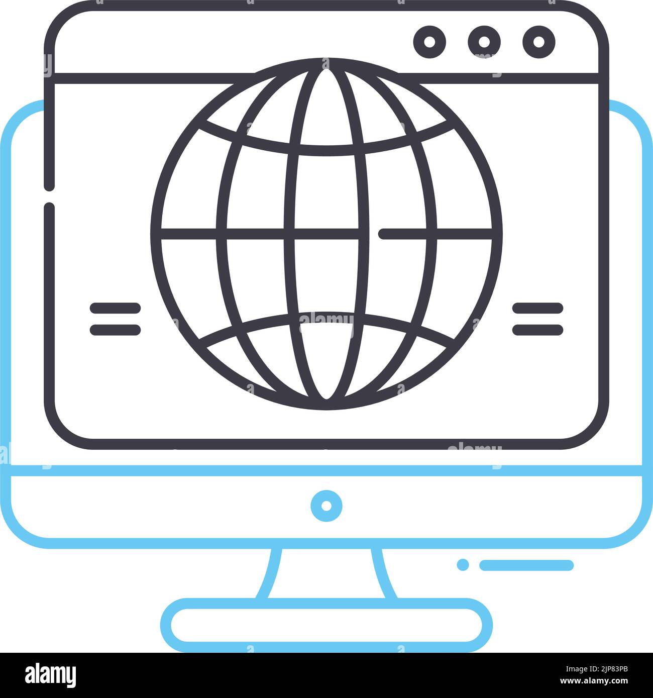 browser line icon, outline symbol, vector illustration, concept sign ...