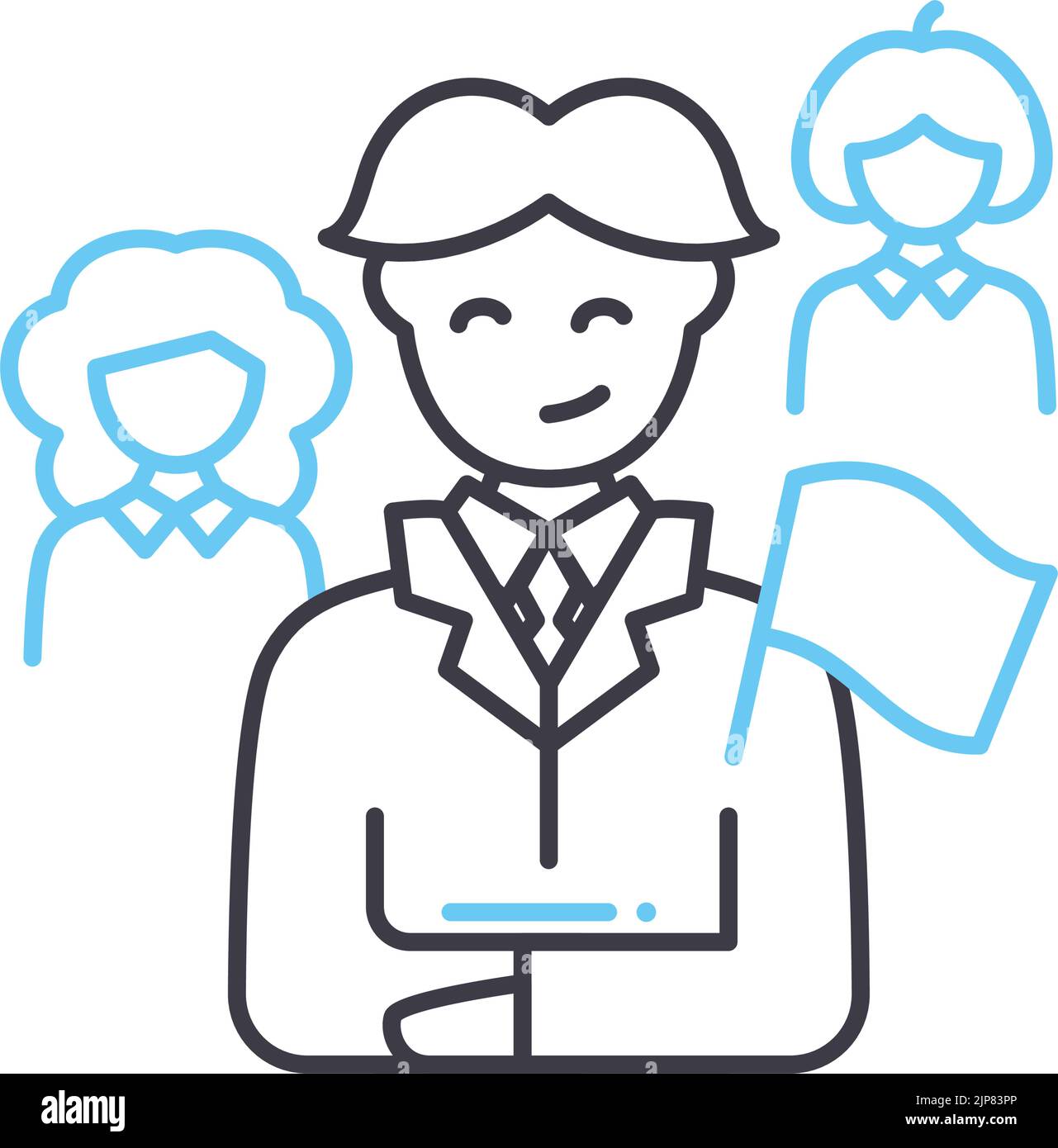 competition winner line icon, outline symbol, vector illustration ...