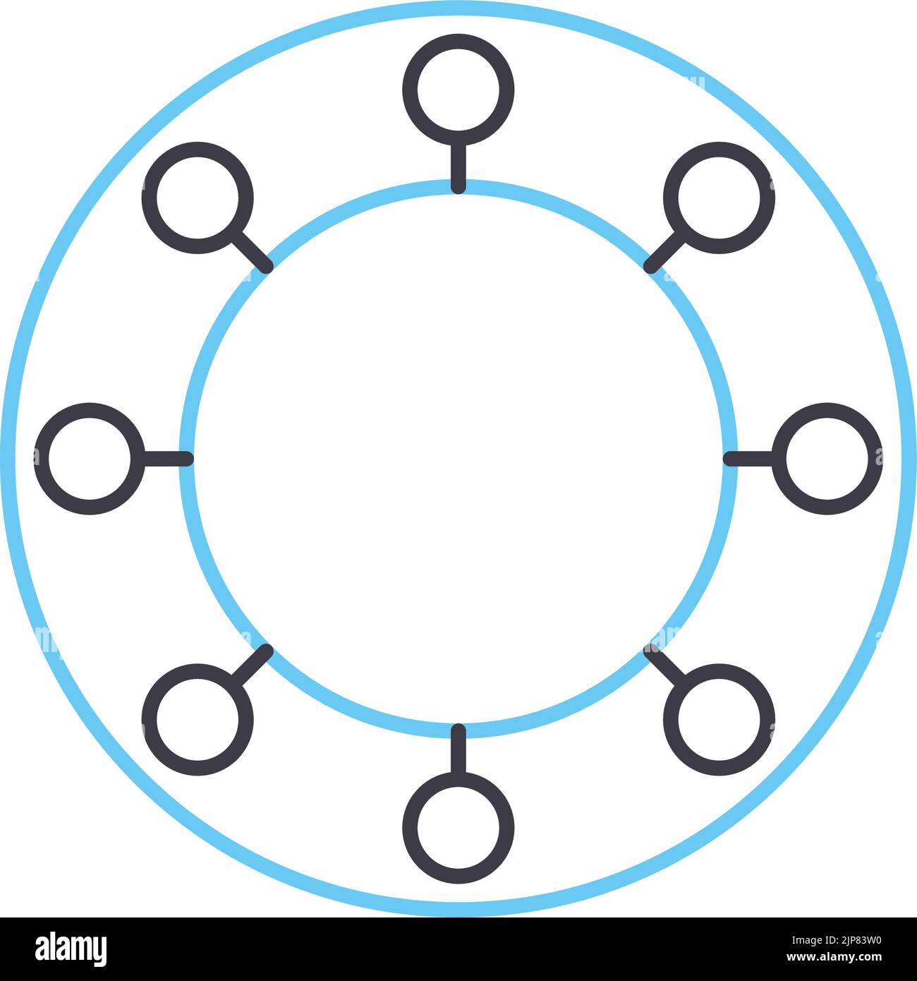 community networks line icon, outline symbol, vector illustration ...