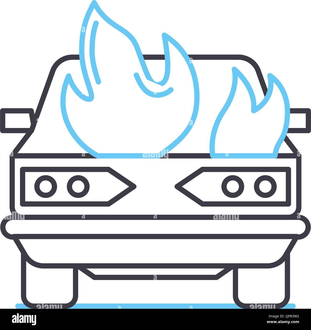 destroy line icon, outline symbol, vector illustration, concept sign ...