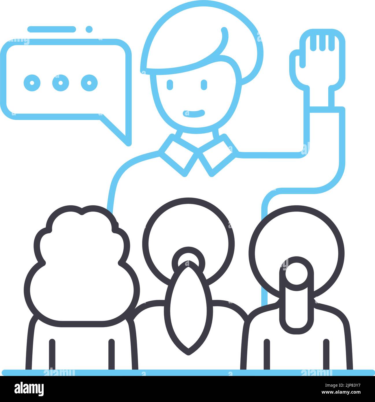 business training line icon, outline symbol, vector illustration ...