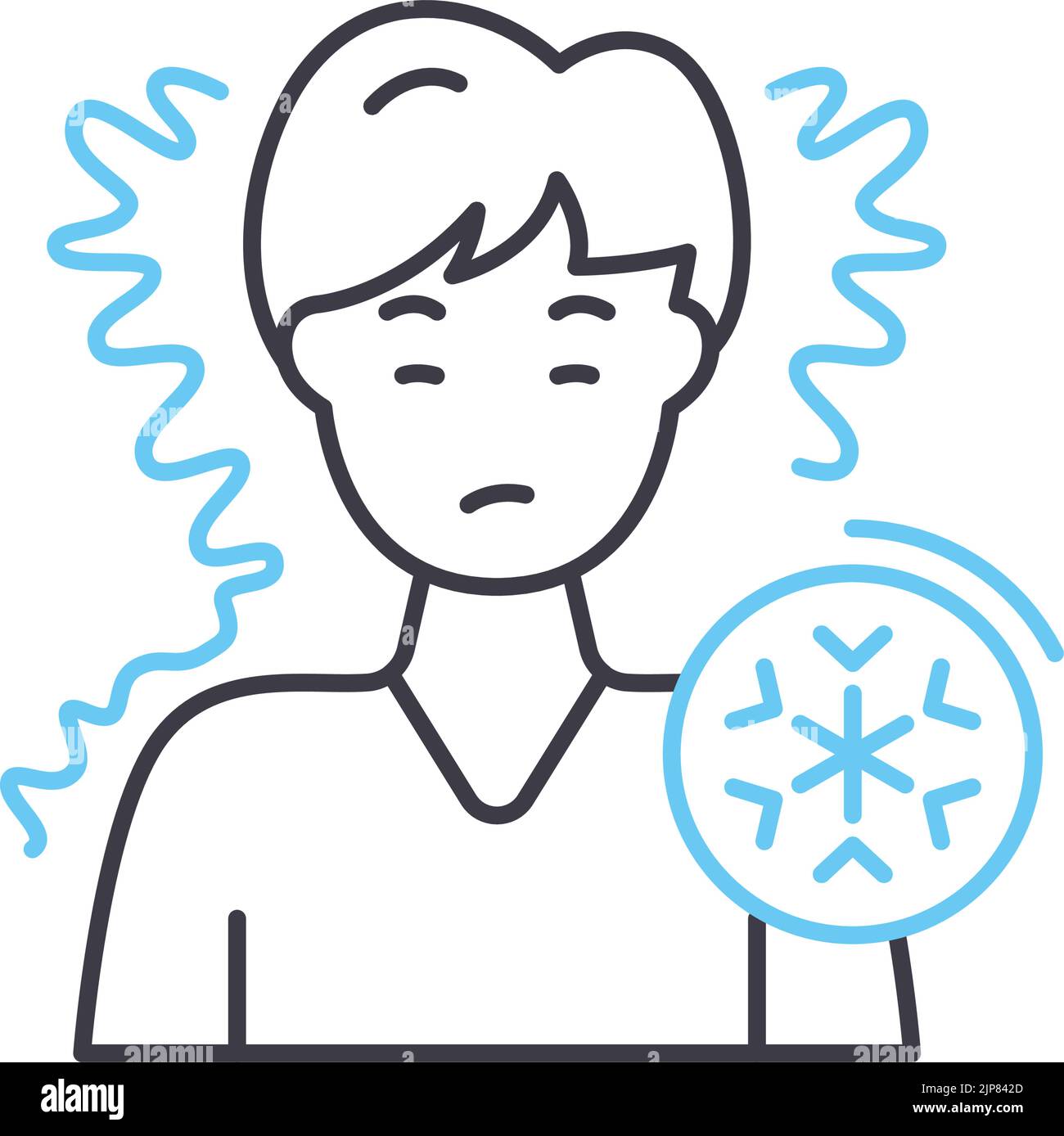 chills line icon, outline symbol, vector illustration, concept sign ...