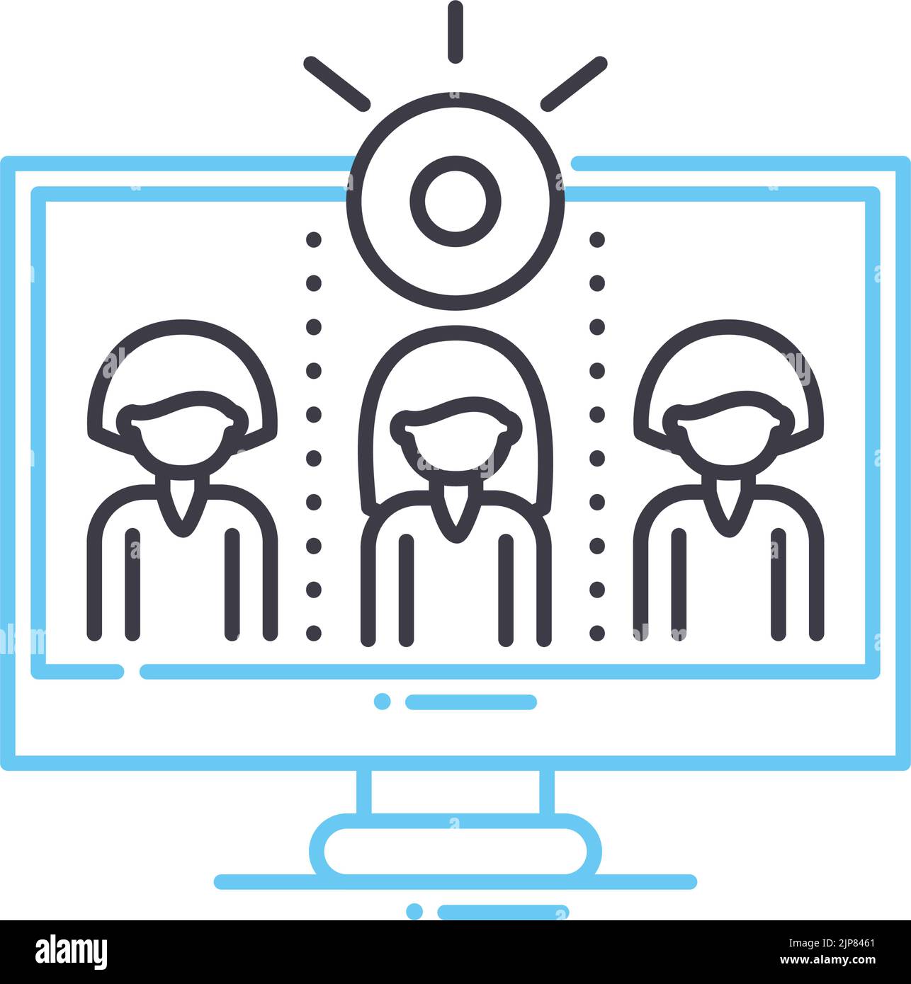 conference line icon, outline symbol, vector illustration, concept sign ...