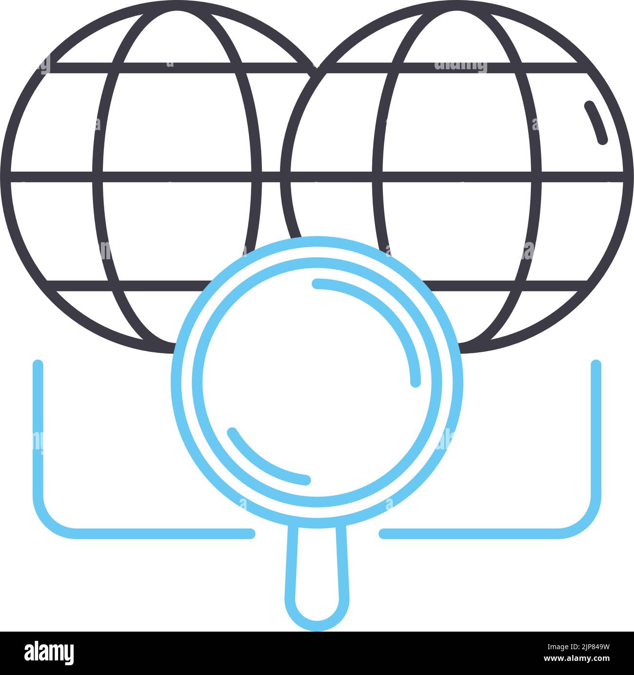 explore line icon, outline symbol, vector illustration, concept sign ...