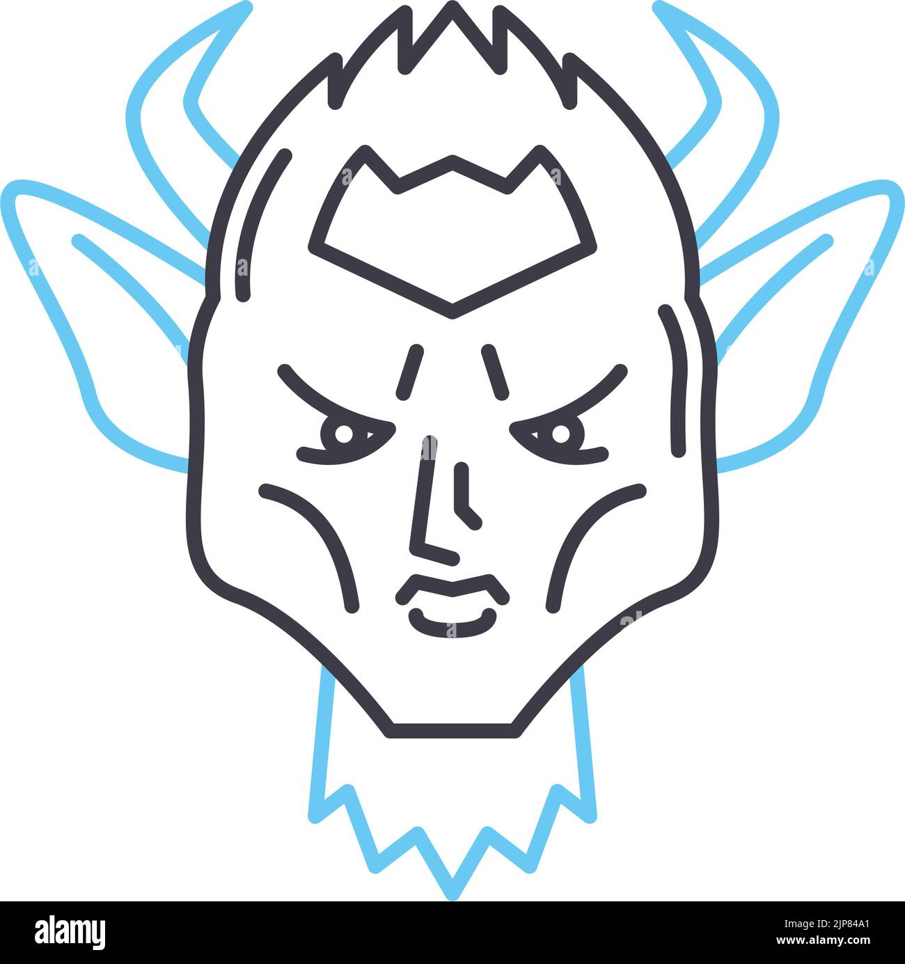 devil line icon, outline symbol, vector illustration, concept sign ...